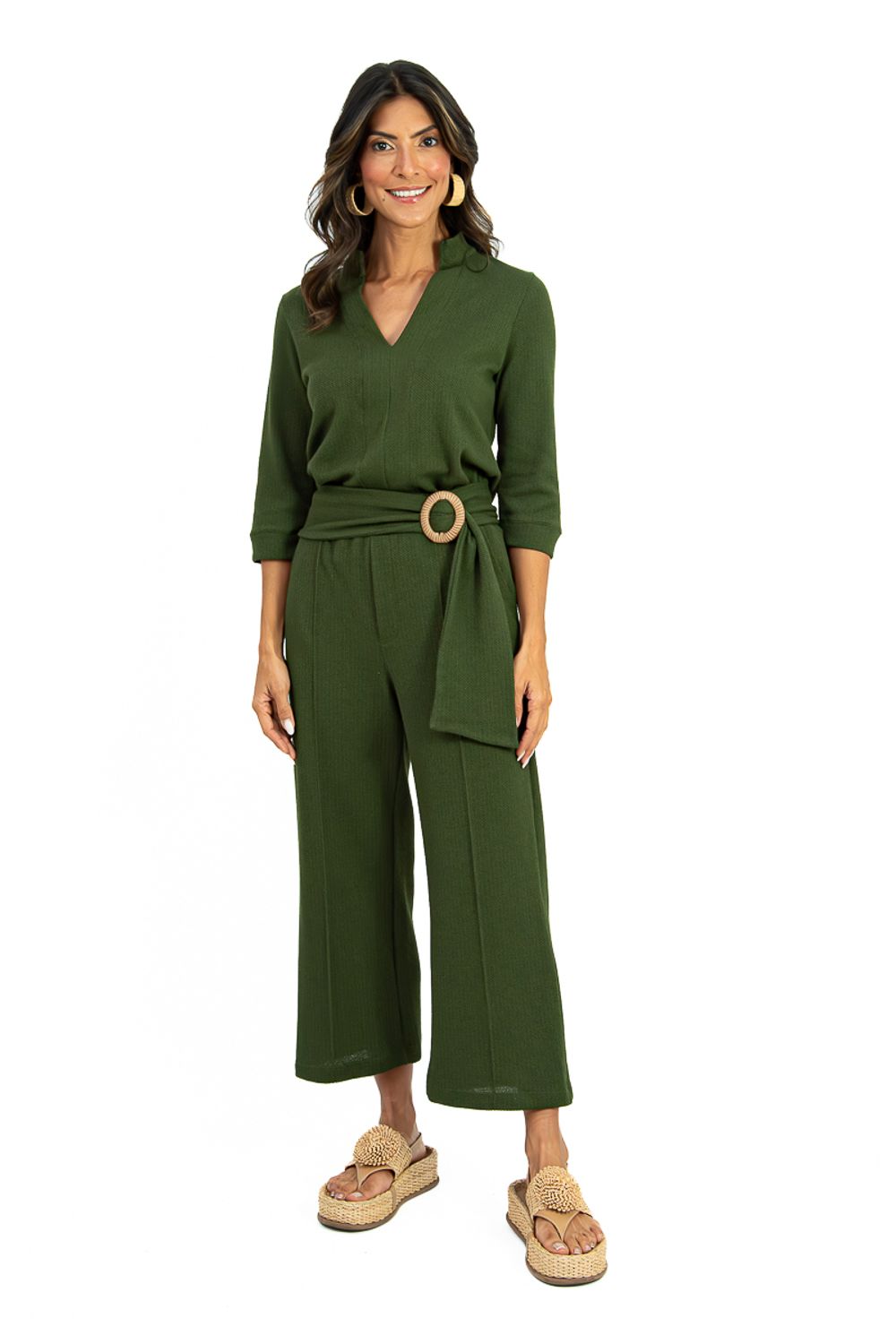 CALÇA HERITAGE COM CINTO FAIXA FLORESTA - drops